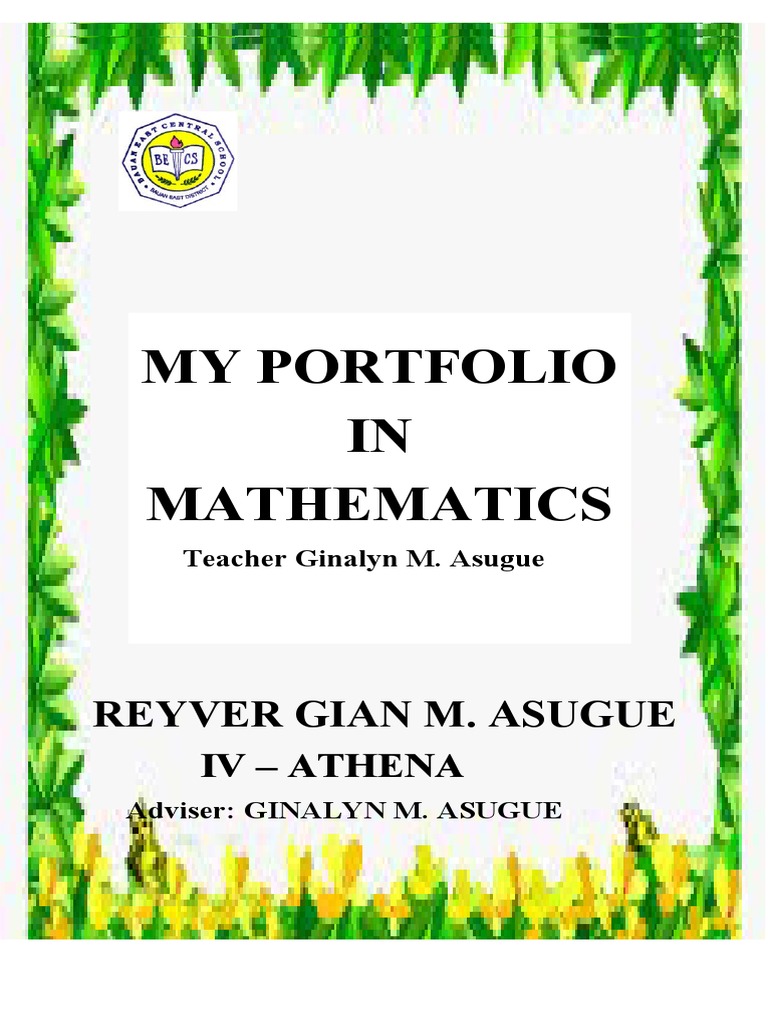 My Portfolio IN English My Portfolio IN Mathematics: Reyver Gian M ...