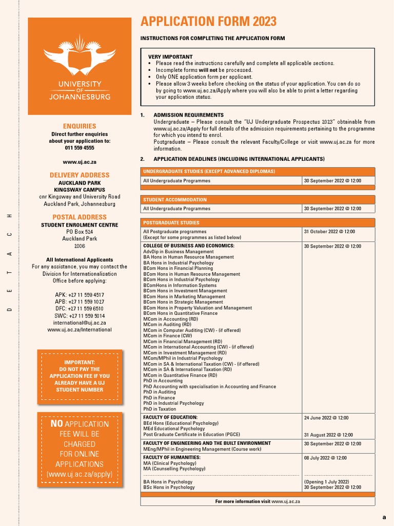 uj-application-form-2023-1 | PDF | Privacy