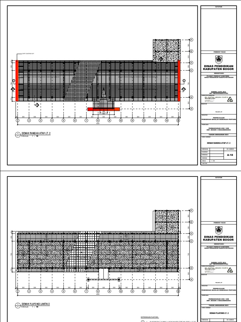 Denah Rangka Atap Lt. 2: Kabupaten Bogor Dinas Pendidikan | PDF