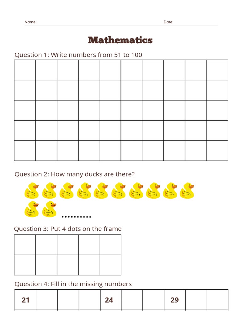 Maths UKG Sample Questions | PDF | Mathematics