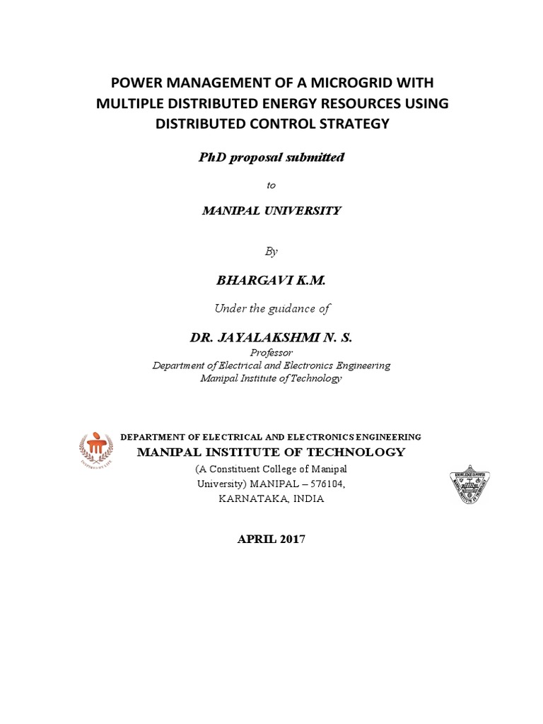 Power Management of A Microgrid With Multiple Distributed Energy Resources Using Distributed ...