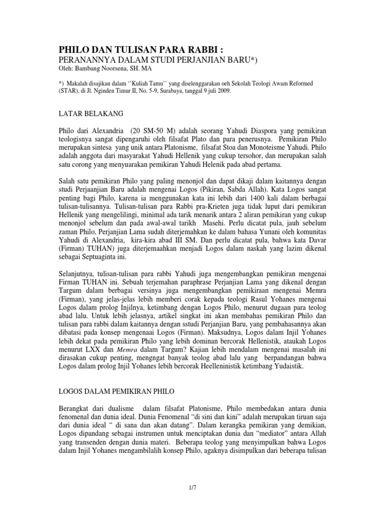 HIS 24 Tulisan Philo | PDF