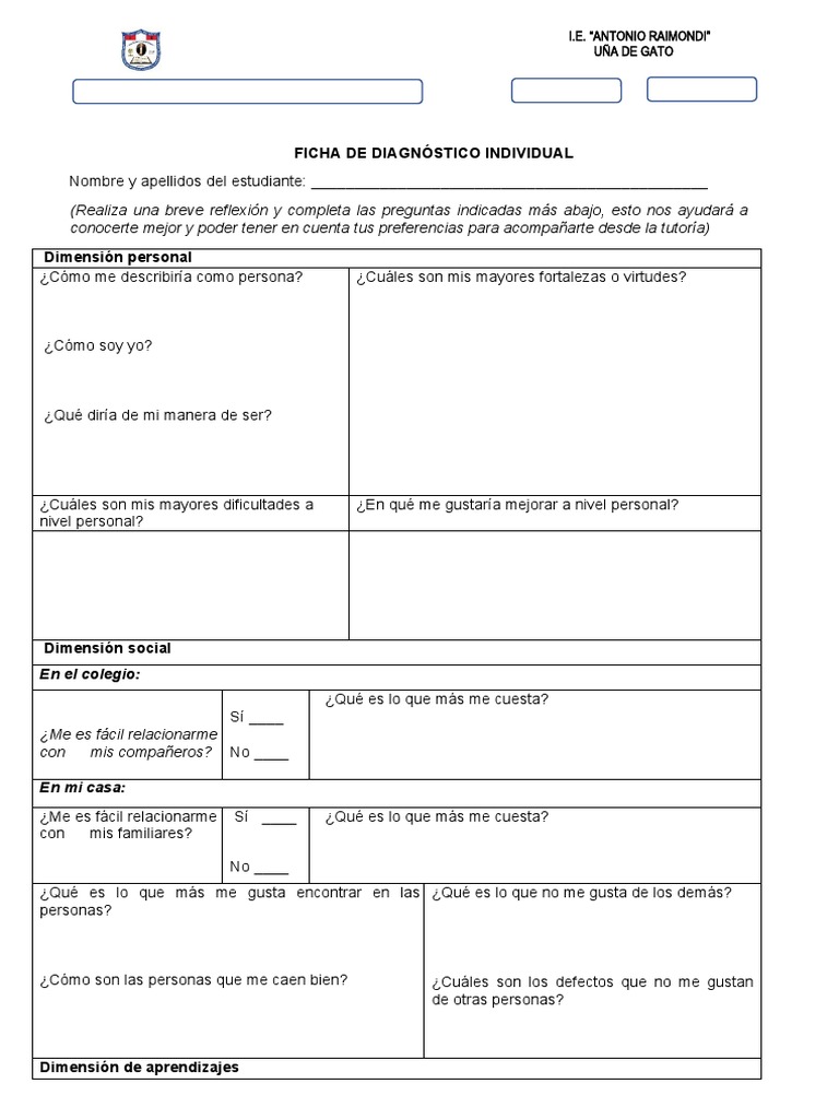 Ficha Diagnostica | PDF