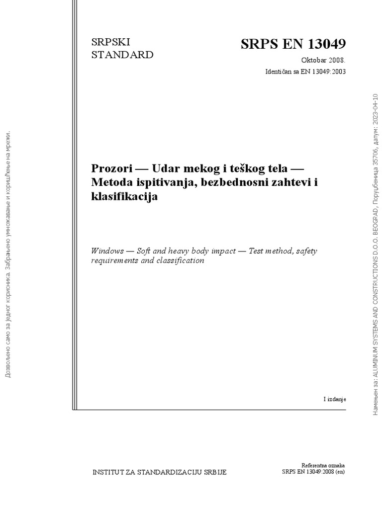 SRPS en 13049 2008 | PDF