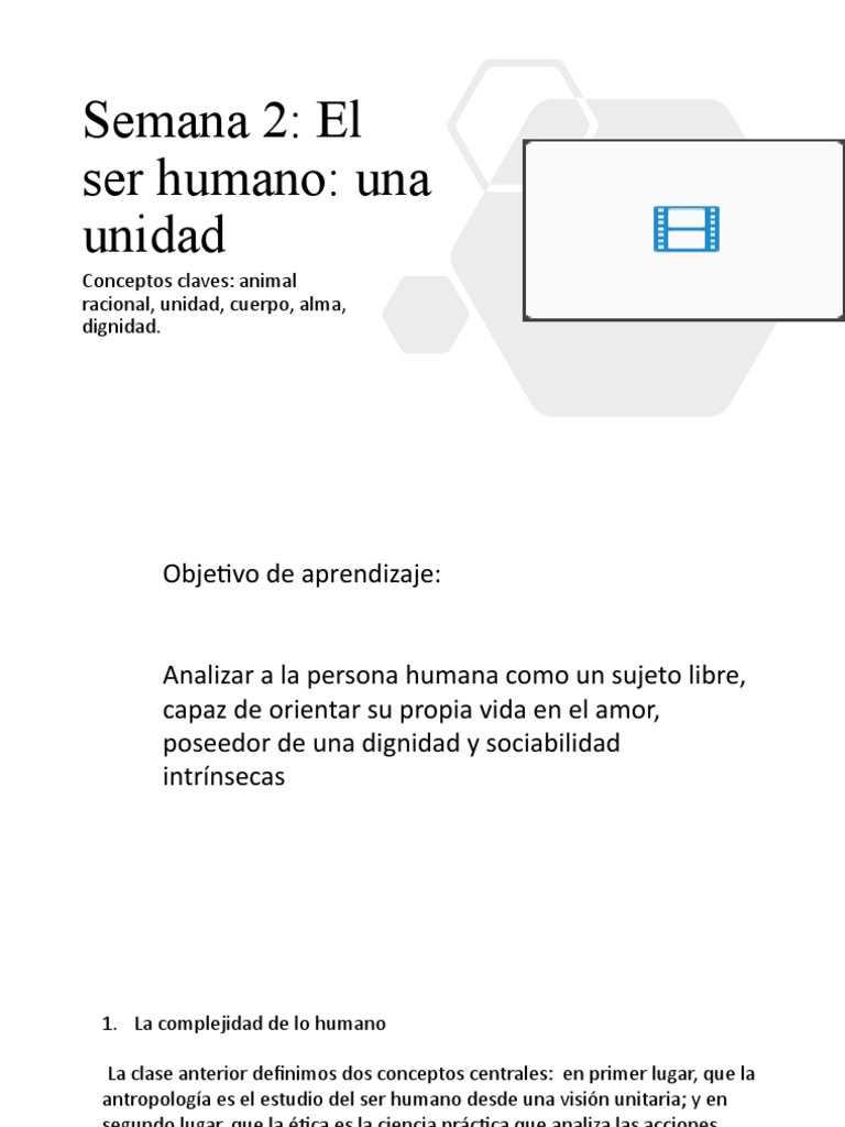 Semana 2: El Ser Humano: Una Unidad: Conceptos Claves: Animal Racional ...