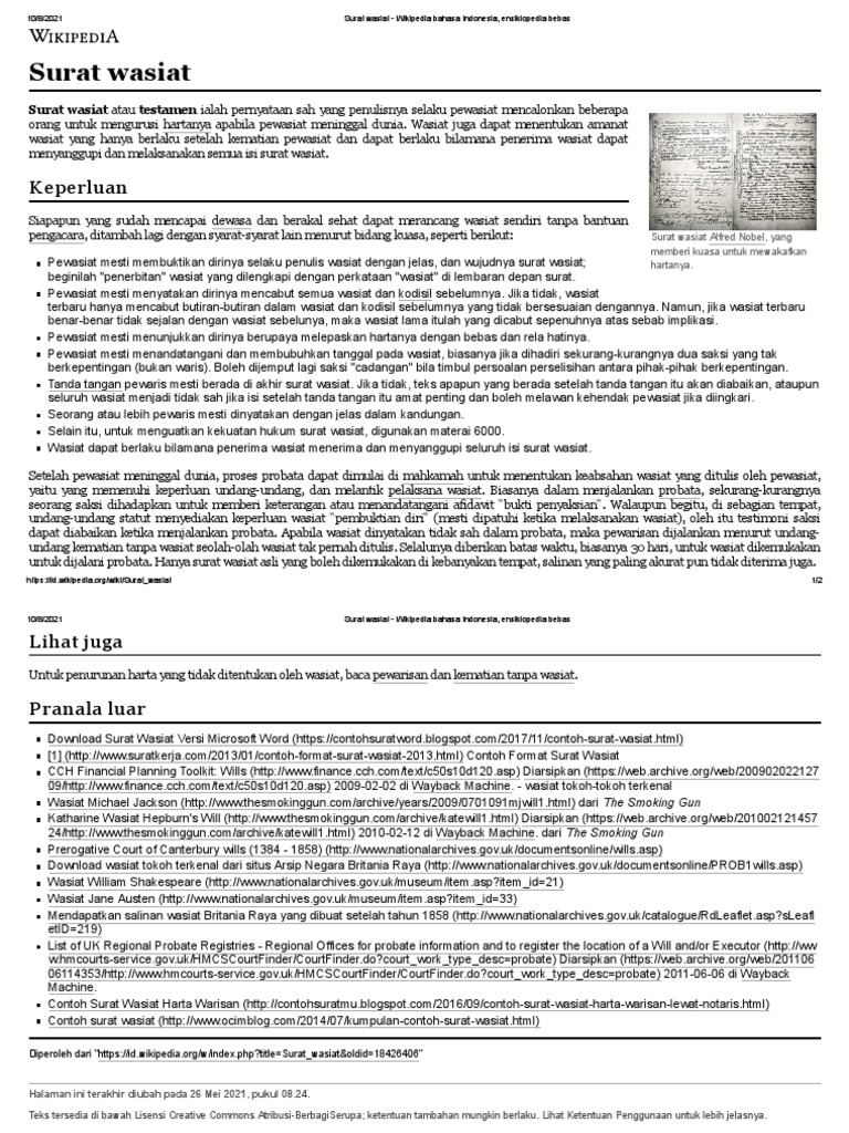 Panduan Lengkap Surat Wasiat | PDF