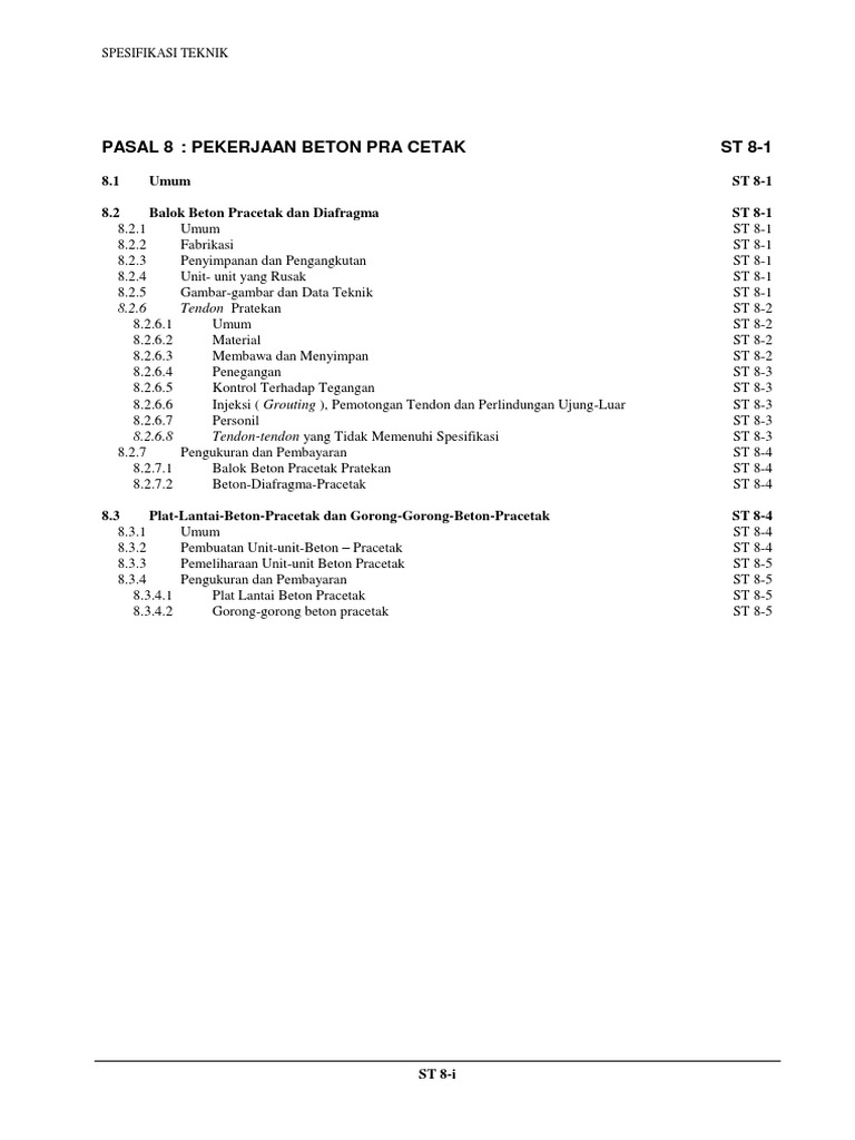Ps8 - Pek Beton Pracetak | PDF