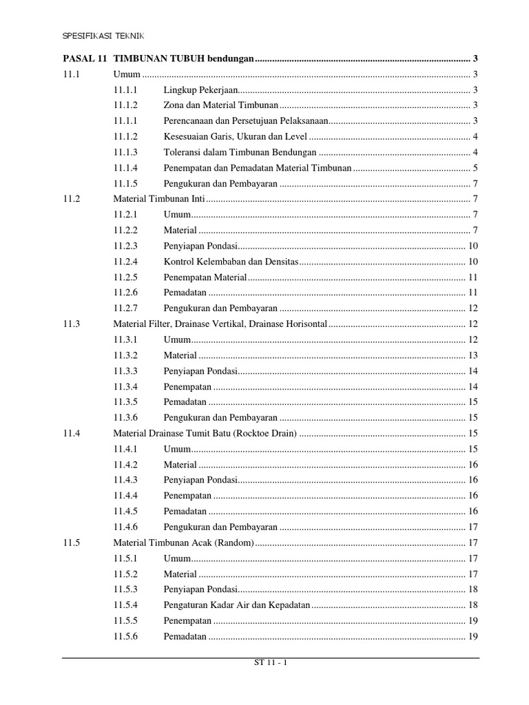 Ps11 - Timbunan Tubuh Bendungan | PDF | Teknologi & Rekayasa