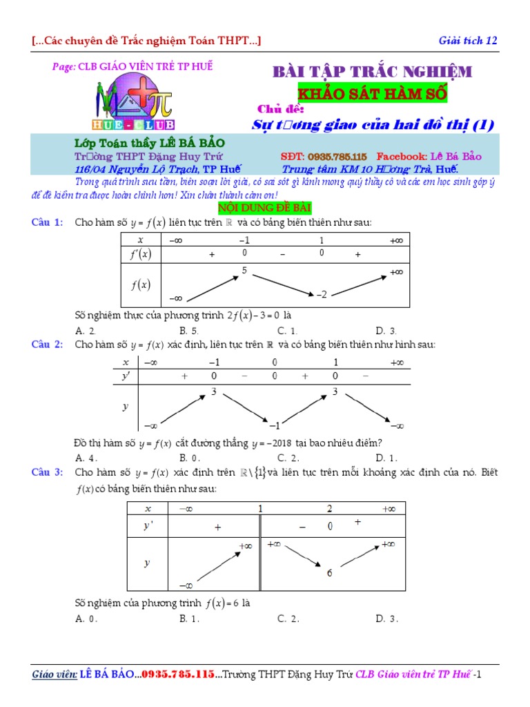 Sù T - NG Giao Cña Hai ®Å THÞ (1) : B I Tëp TR C Nghiöm | PDF