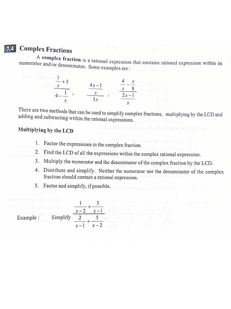 Complex Fractions | PDF