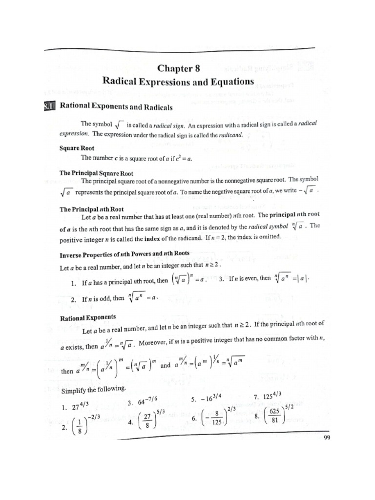 Radical Expressions and Equations | PDF