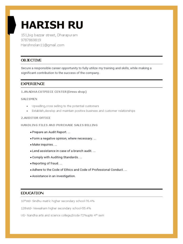 Harish RU - Resume and Skills Overview | PDF