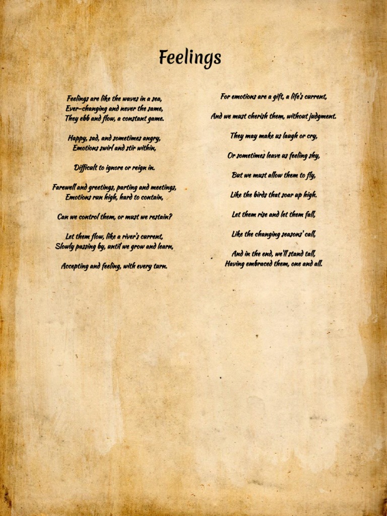 Feelings Poem Revised | PDF