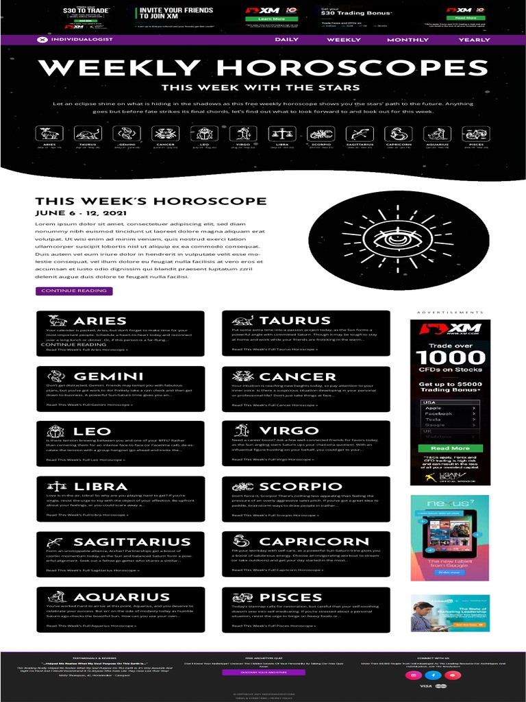 WEEKLY Min | PDF | Planets In Astrology | Horoscope