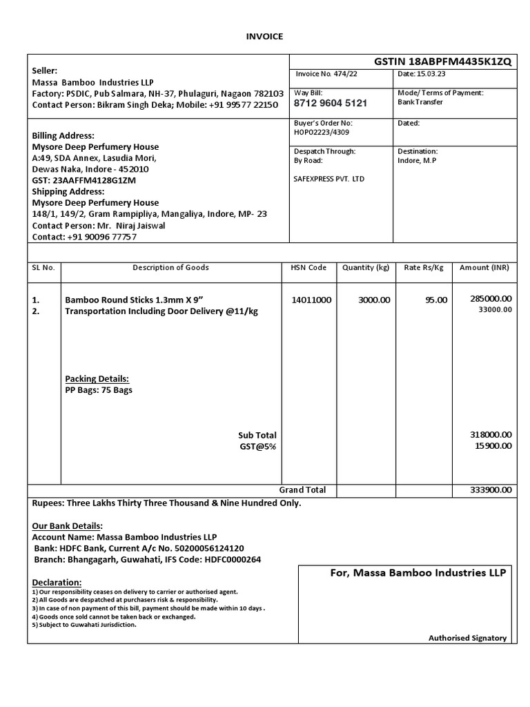 GSTIN 18ABPFM4435K1ZQ: Invoice | PDF | Taxes | Economies