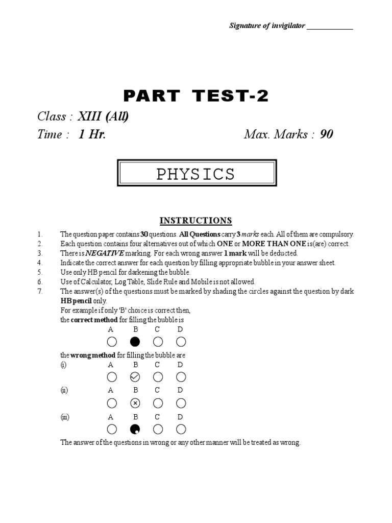 Physics - Part Test-2 Xiii | PDF | Dielectric | Capacitor