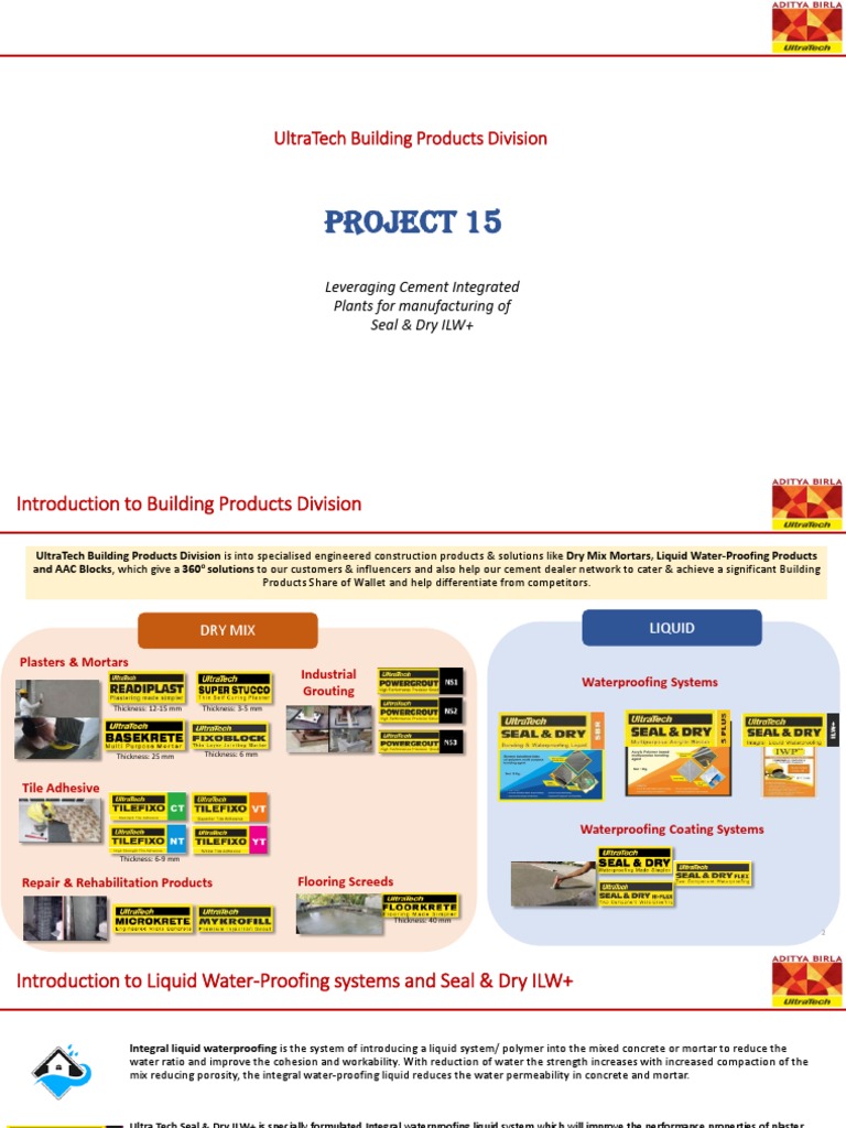 Project 15: Ultratech Building Products Division | PDF | Concrete ...