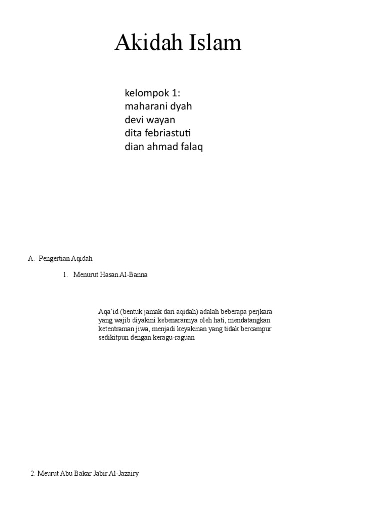 Akidah Islam | PDF