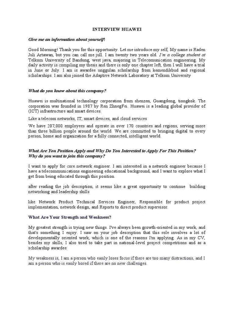Interview Huawei | PDF | Osi Model | Ultra High Frequency