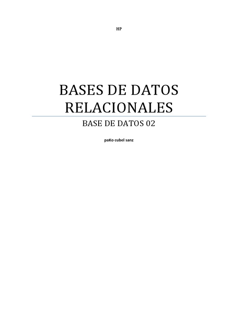 DAM - BD02 - Bases de Datos Relacionales | PDF | SQL | Base de datos relacional