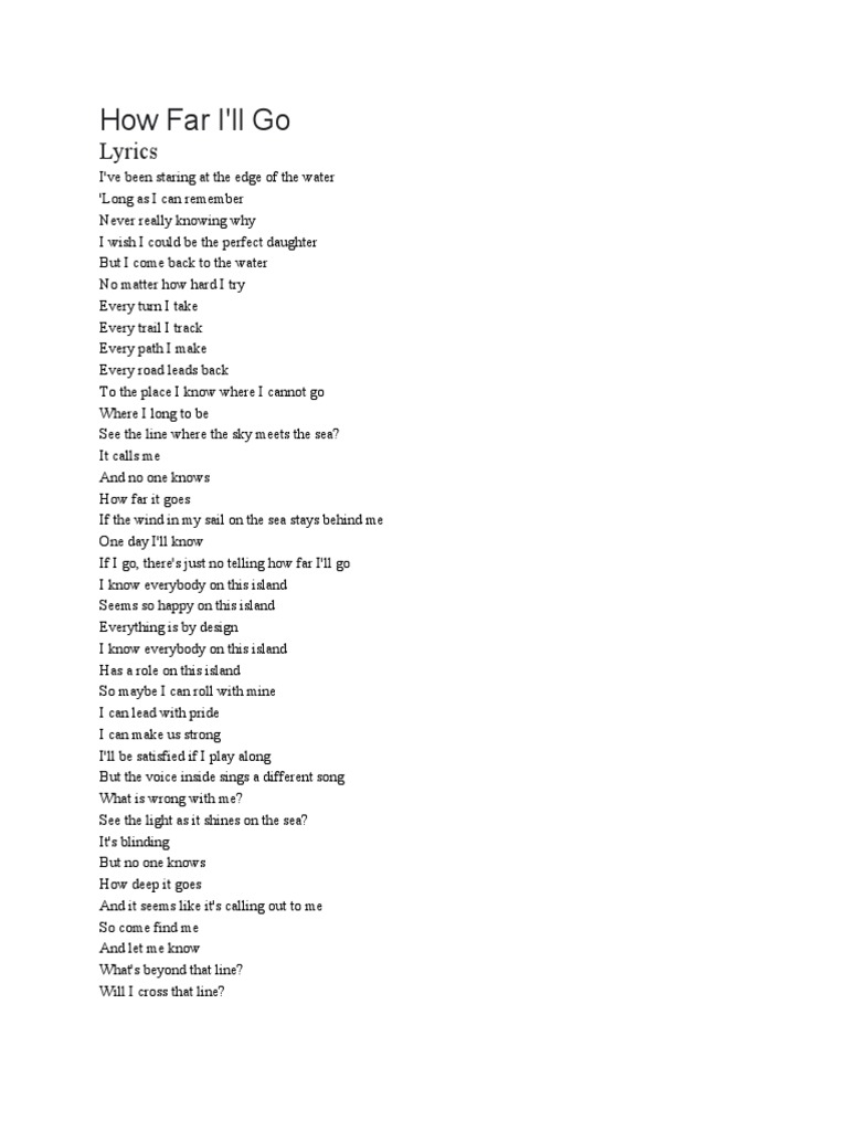 How Far I'll Go | PDF