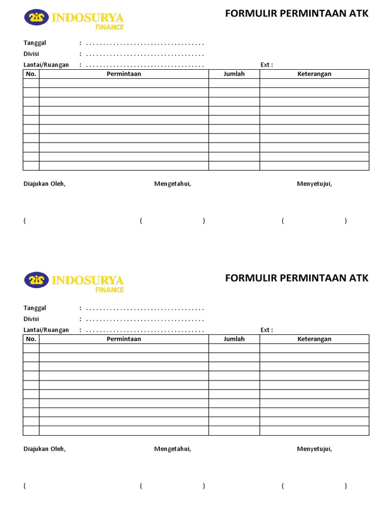 Form Permintaan ATK | PDF