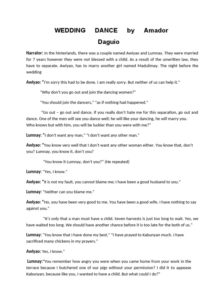 Script The Wedding Dance | PDF