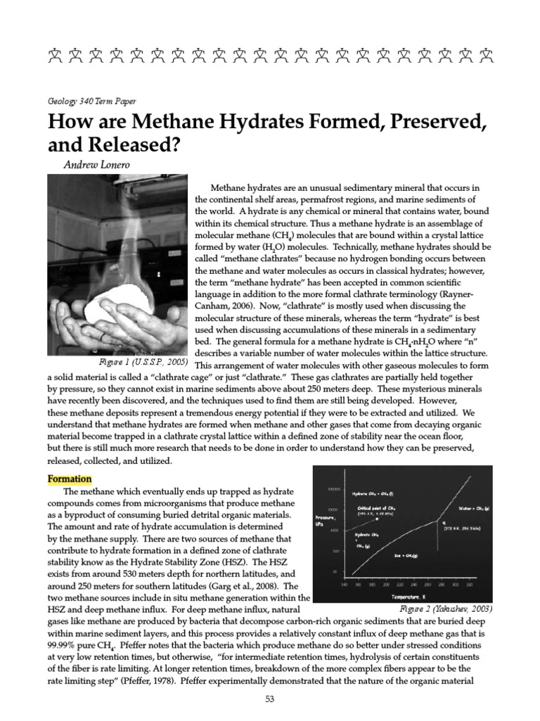 How Are Methane Hydrates Formed, Preserved, & Released | PDF