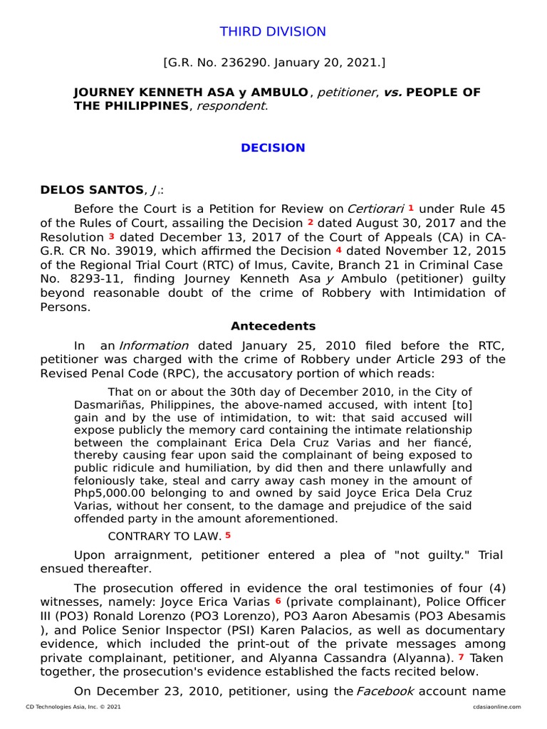 Asa V People | PDF | Witness | Question Of Law