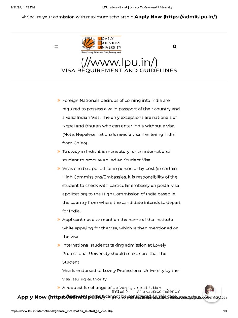LPU International - Lovely Professional University | PDF
