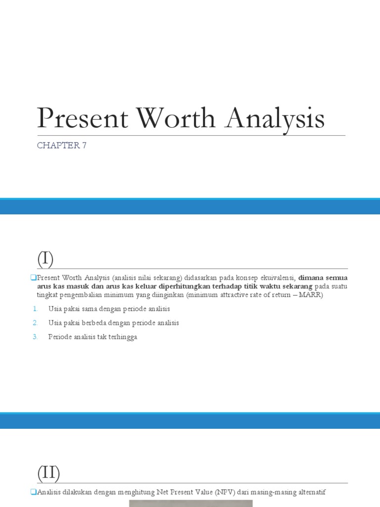 Present Worth Analysis | PDF