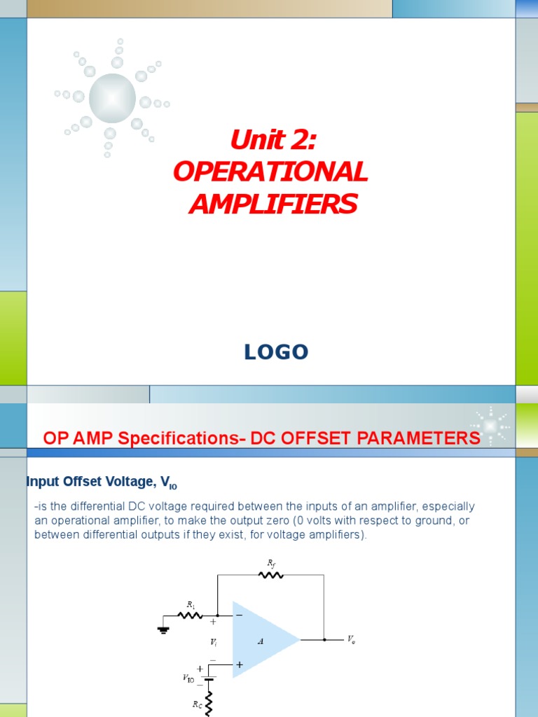 Op-Amp Specifications & Calculations | PDF | Operational Amplifier ...