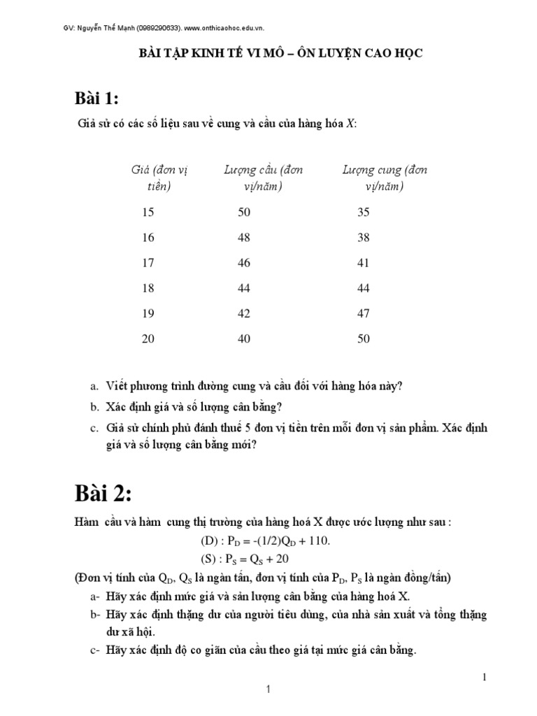 2 - Bai Tap Chon Loc KT Vi Mo | PDF