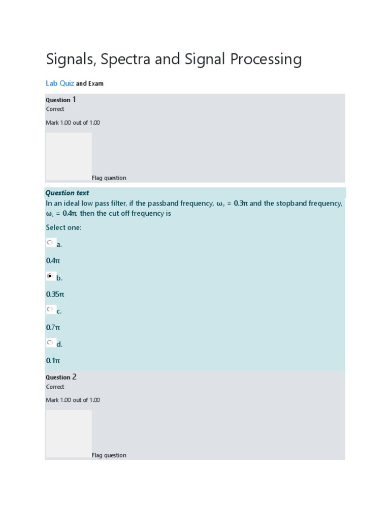 Signals All Lab Exam and Quiz PDF | PDF | Analog To Digital Converter | Digital Signal Processing