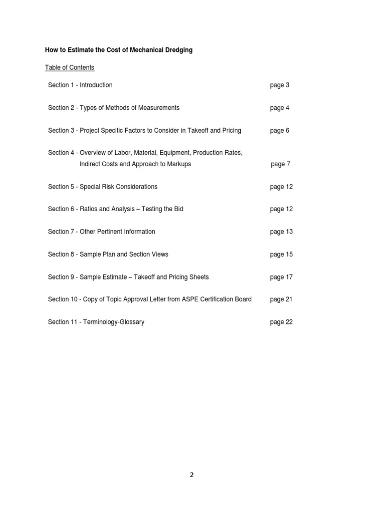 How To Estimate The Cost of Mechanical Dredging | PDF | Dredging ...