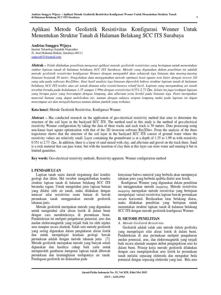 Geolistrik Tanah SCC ITS | PDF | Sains & Matematika