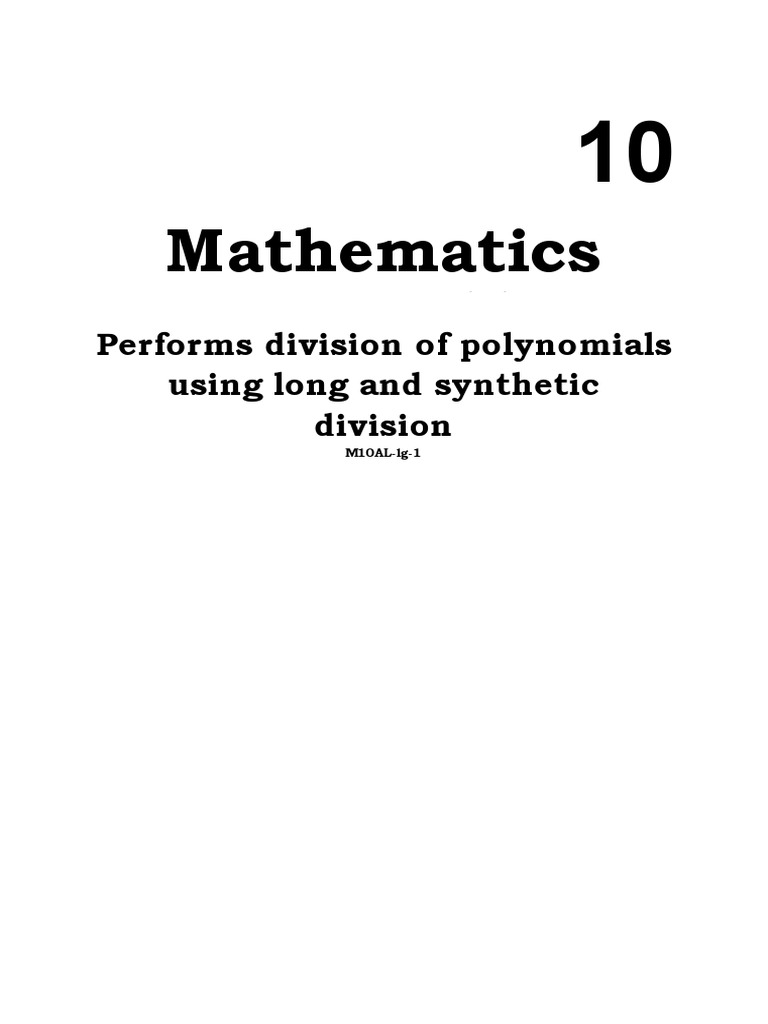 Math10 Q2w1 2 Ohsp Pdf Division Mathematics Mathematics