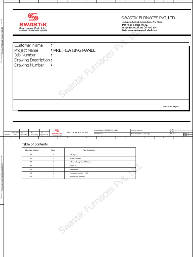 Pre-Heating Panel Technical Drawings and Specifications | PDF | Relay ...