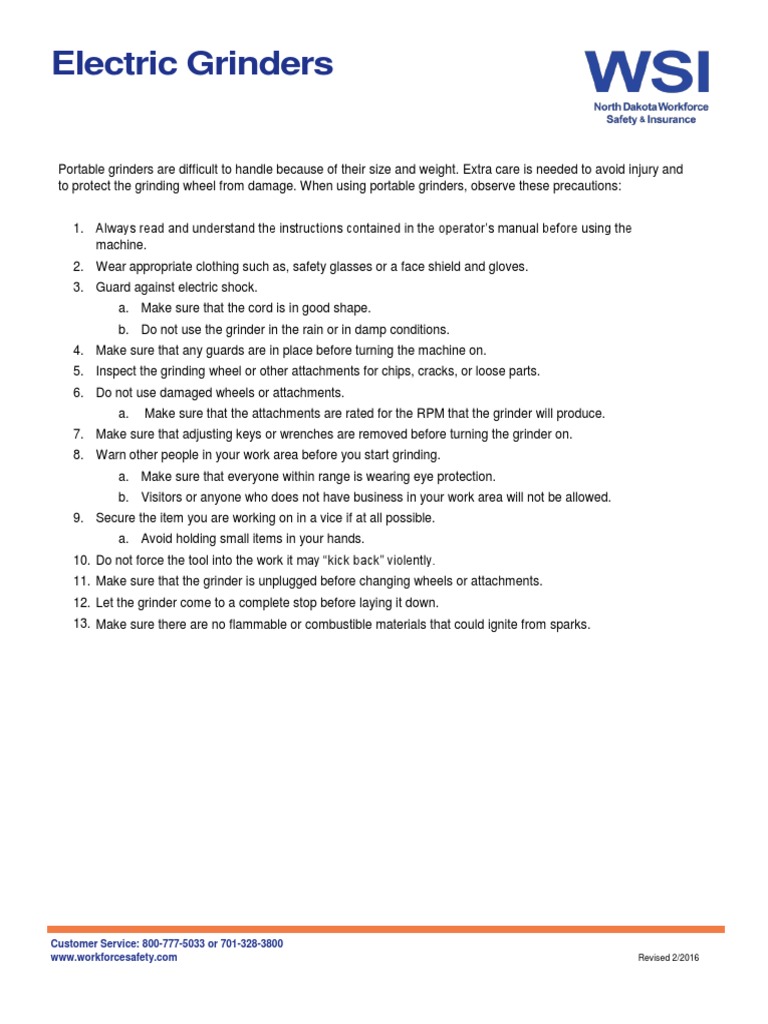 Angle Grinder Safety | PDF