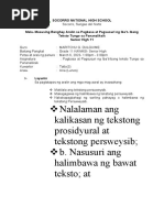 Halimbawa NG Learning Objectives Filipino | PDF