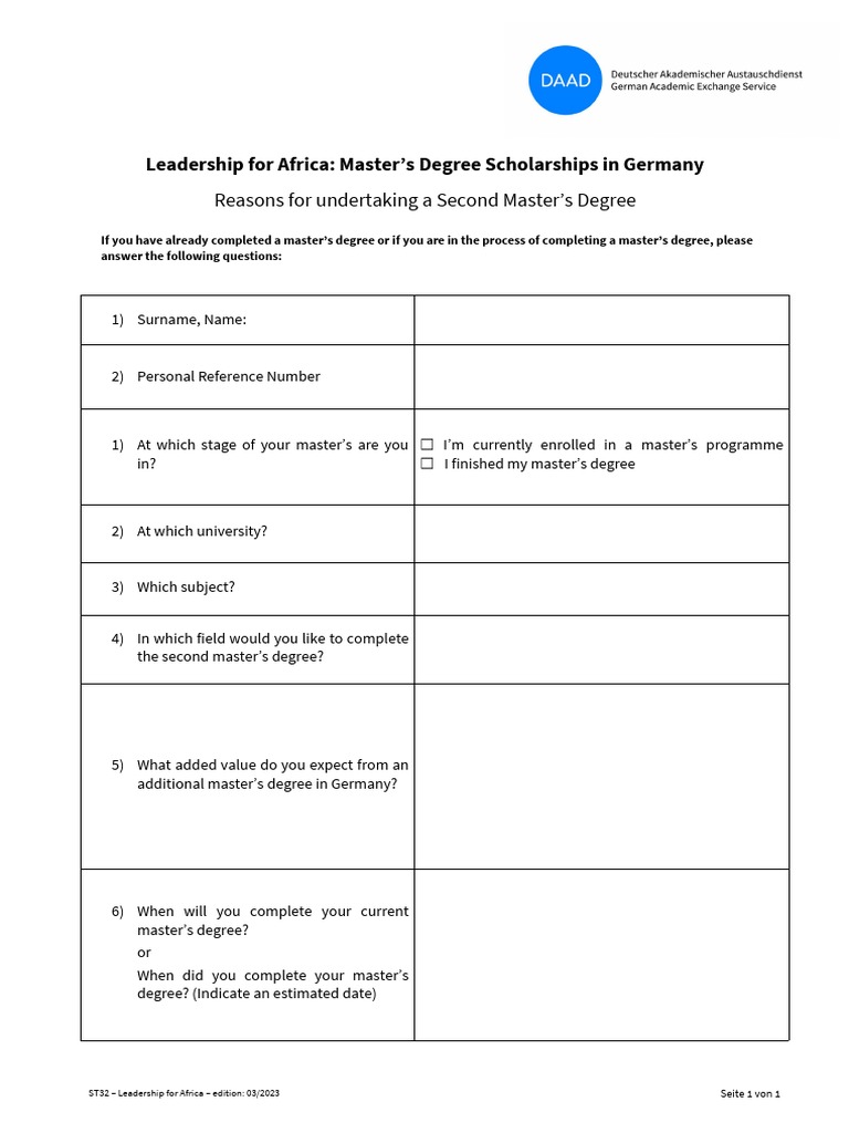 Lfa Formular Second Master | PDF
