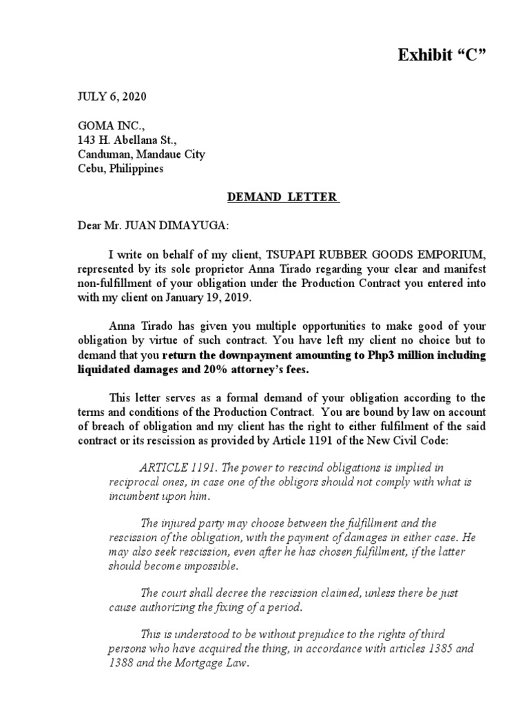 Exhibit C - Demand Letter | PDF