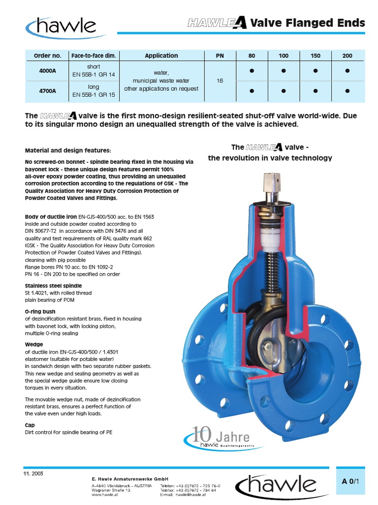 4000 A Gate Valve - DN 80-200 | PDF | Valve | Physical Sciences