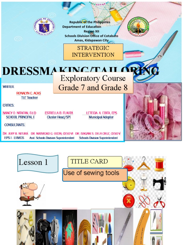 Sim Tle-Dressmaking L1 | PDF | Sewing | Sewing Machine