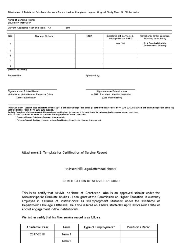 Matrix for Monitoring Scholars' Compliance with Maximum Teaching Load ...