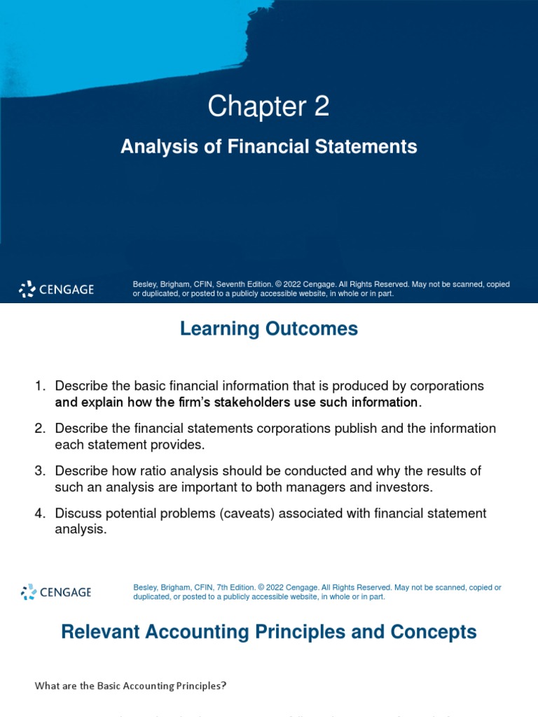 Ch2-Analyzing Financial Statements and Cashflows CFIN7 | PDF | Balance Sheet | Equity (Finance)