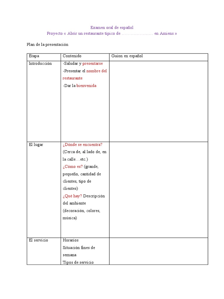 Modelo para Proyecto Oral | PDF