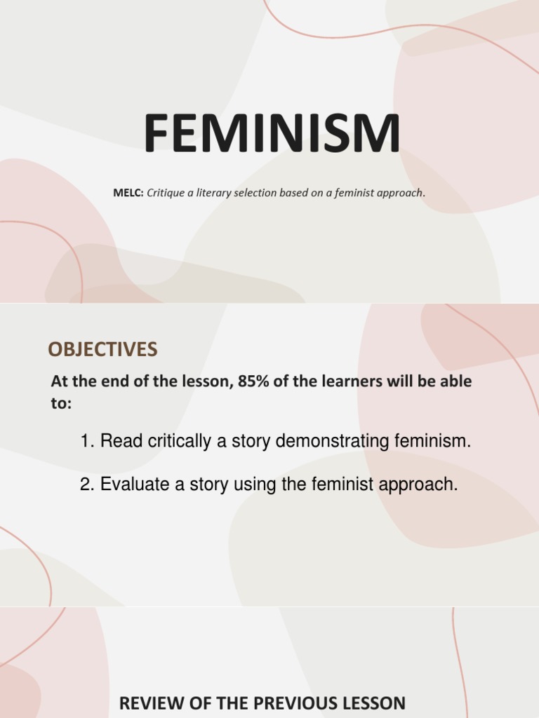 Feminism: MELC: Critique A Literary Selection Based On A Feminist ...