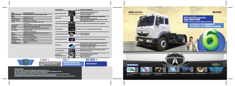 Tata Signa 5525.S BS6 Features Overview | PDF | Manual Transmission | Truck