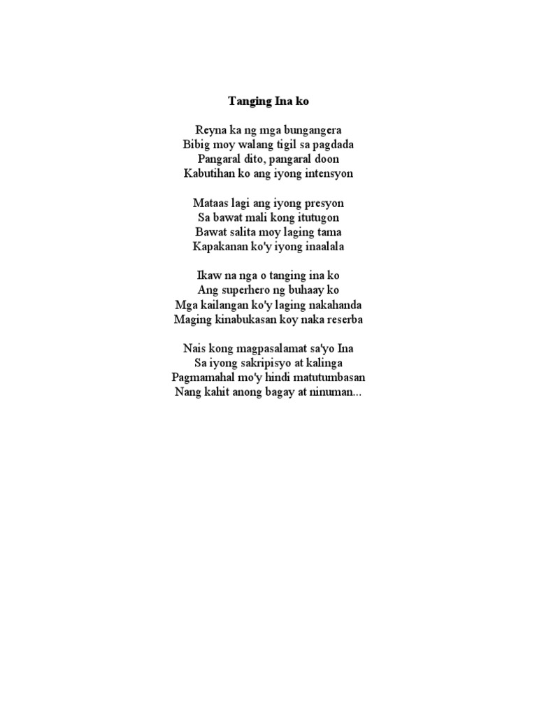Tanging Ina Ko | PDF